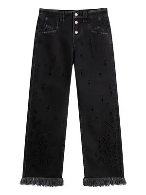 Isabel Marant Étoile Amia Embroidered Jeans - Black