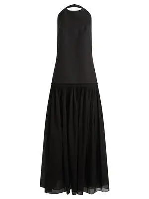 RÓHE Rohe Pleated Muslin Halter Dress - Black