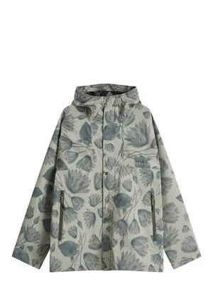 Paul Smith Pixilated Flower Print Hooded Jacket - Brown