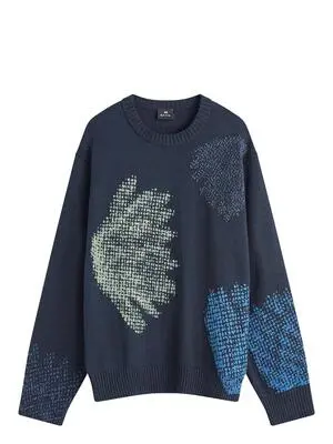 Paul Smith Pixilated Flower Crew Sweater - Navy