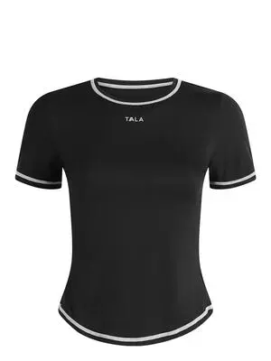 TALA Ultralite Active Contrast Stitch Tee - Shadow Black