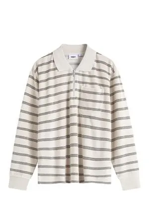 Obey Laurel Stripe Polo Top - Cement Multi