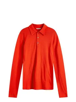 Auralee Wool Amunzen Polo - Red