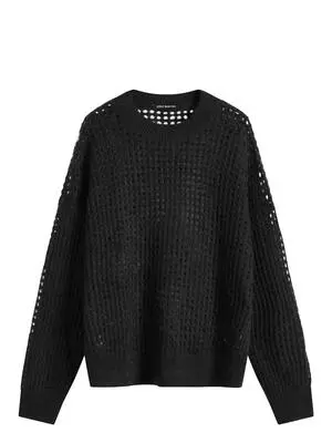COLE BUXTON Open Weave Knitted Jumper - Black