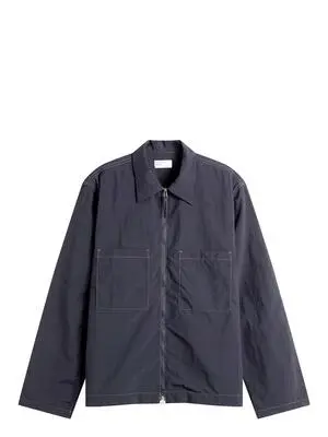 Universal Works Seo Nylon Zip Too Shirt Jacket - Navy