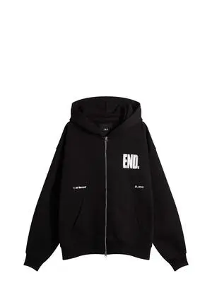 END. Milano Creed Zip Hoodie - Black