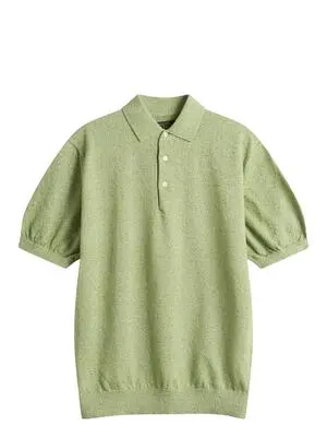 BEAMS Boucle Knit Polo - Olive
