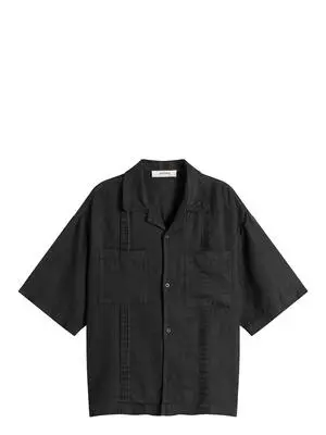 ABOUT:BLANK Guayabera Vacation Shirt - Black