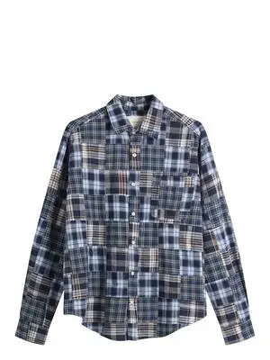 CAFÉ MOUNTAIN Patchwork Check Heritage Shirt - Blues