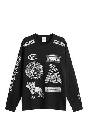 Champion X Aries Sponsor Long Sleeve T-shirt - Black