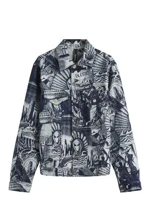 NO PROBLEMO Apocalypse Jacquard Trucker Jacket - Blue