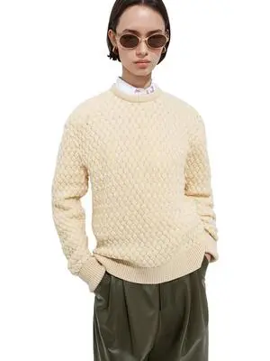 Bottega Veneta Intrecciato Wool Sweater - Buff