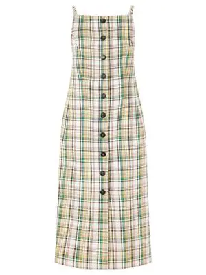 Carolina Herrera Checked Woven Midi Dress - Multi