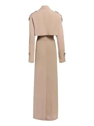 Elie Saab Double-breasted Silk Trench Coat - Neutrals