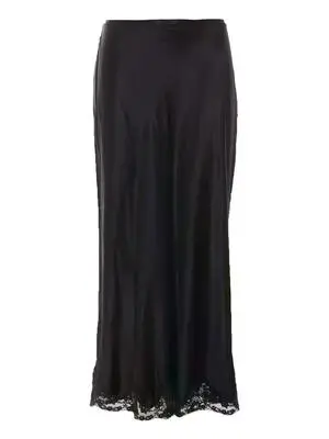 Rixo Crystal Lace-trim Maxi Skirt - Black