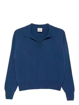 Incentive! Cashmere Famara Polo-collar Sweater - Blue