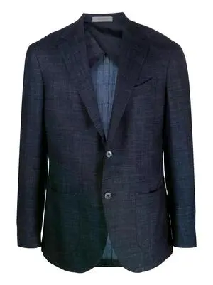 Corneliani Single-breasted Chambray Blazer - Blue
