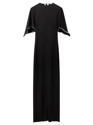 Stella McCartney Crystal-embellished Cape-sleeve Maxi Dress - Black