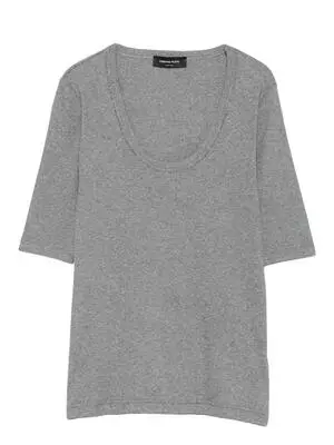 Fabiana Filippi Fabiana Filippi Embellished Scoop-Neck T-Shirt Grey