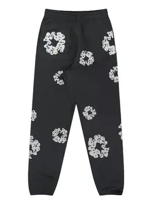 DENIM TEARS Cotton Wreath Rhinestone Track Pants - Black
