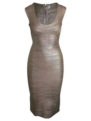 Herve Leger Scoop-neck Bandage Dress - Pink