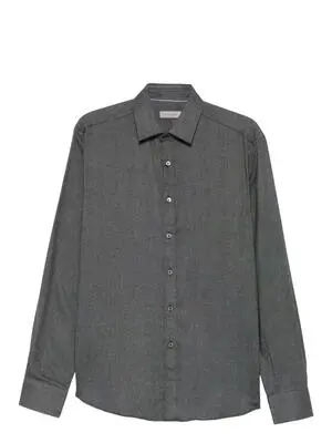 Canali Herringbone-pattern Shirt - Grey