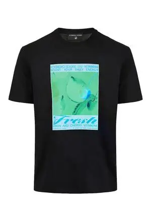 Iceberg Graphic-print Cotton T-shirt - Black