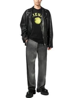 DIESEL® Embroidered-logo Regular Trousers - Grey