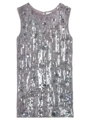 P.a.r.o.s.h Sequin-embellished Mini Dress - Silver