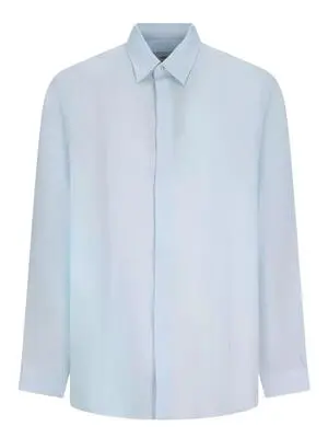 LARDINI Concealed-front Shirt - Blue