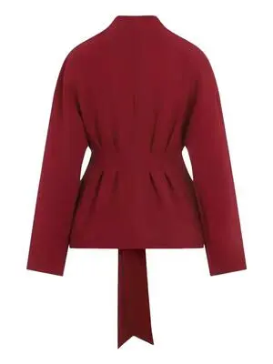 Alberta Ferretti Belted Pleated Jacket - Red
