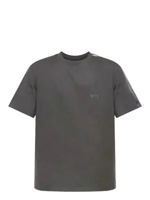 Y3 Logo-print Side-stripe T-shirt - Grey