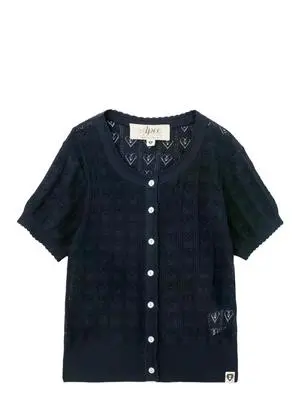AAPE BY *A BATHING APE Heart-pointelle Cardigan - Blue