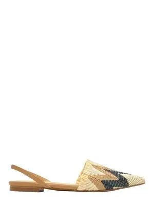 CastaÑer Berta Chevron-patterned Slingback Espadrilles - Neutrals