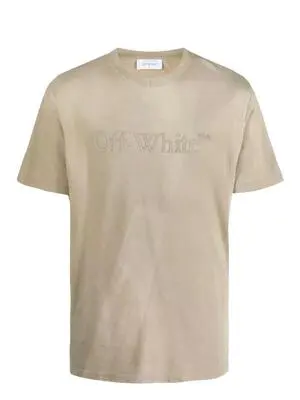 Off-White Logo-patch Cotton T-shirt - Neutrals