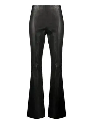 Rag & Bone Mid-rise Flared Leather Trousers - Black