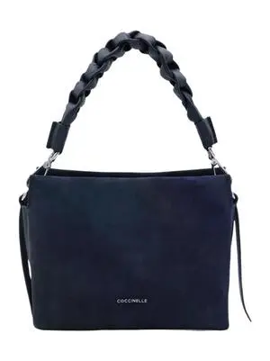 COCCINELLE Braided-handle Suede-detail Shoulder Bag Blue