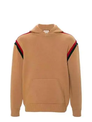 Gucci Web-stripe Wool Hoodie - Neutrals