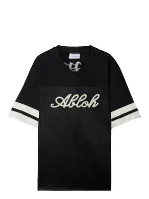 Off-White Logo-embroidered V-neck T-shirt - Black
