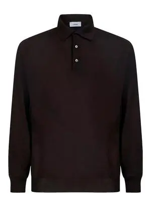 LARDINI Long-sleeve Polo Shirt - Brown