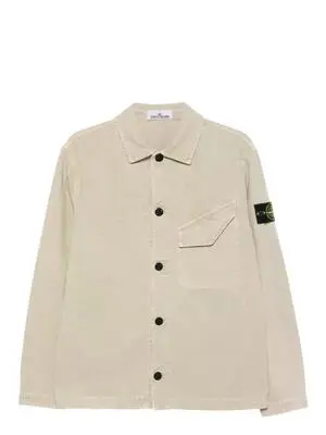 Stone Island Logo-patch Chest-pocket Shirt Jacket - Neutrals