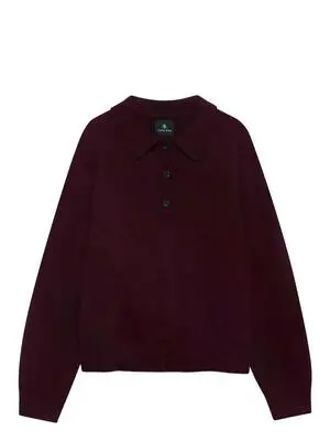 ANINE BING Button-up Collar Sweater - Red