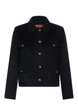 Max Mara Buttoned Fitted Jacket - Blue