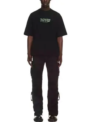 Off-White Slogan-print Cotton T-shirt - Black