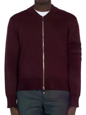 Thom Browne 4-bar Zip-up Cardigan - Red