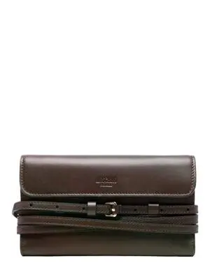 Moschino Buckle-detail Chain-strap Wallet - Brown