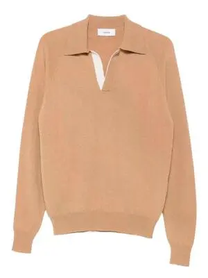 LARDINI Contrast-trim Raglan-sleeve Sweater - Neutrals