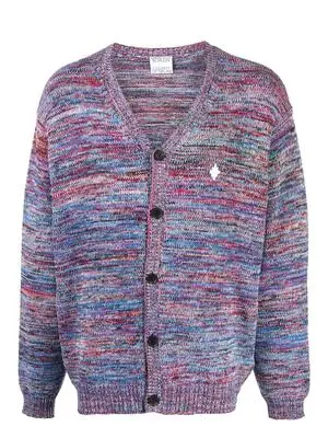 COUNTY OF MILAN Cross-motif V-neck Cardigan - Blue