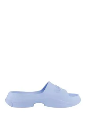 GANNI Logo-embossed Pool Slides - Blue