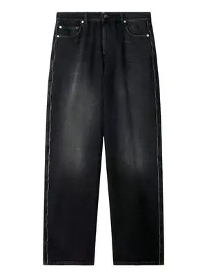 Off-White Zip-trim Loose-fit Jeans - Black